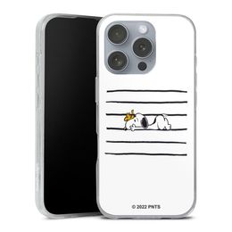 DeinDesign iPhone 16 Pro Handy Silikon H&uuml;lle Case transparent Handyh&uuml;lle Snoopy Dog Peanuts Silikon Case