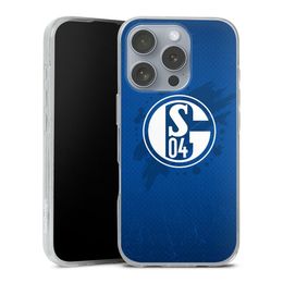 DeinDesign iPhone 16 Pro Handy Silikon H&uuml;lle Case transparent Handyh&uuml;lle Official Licensed Product Fc Schalke 04 Schalke 04 Silikon Case