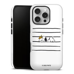 DeinDesign iPhone 16 Pro Handy Panzer Handyh&uuml;lle robuste Outdoor H&uuml;lle Schutzh&uuml;lle gl&auml;nzend Snoopy Dog Peanuts Tough Case