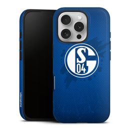 DeinDesign iPhone 16 Pro Handy Panzer Handyh&uuml;lle robuste Outdoor H&uuml;lle Schutzh&uuml;lle gl&auml;nzend Official Licensed Product Fc Schalke 04 Schalke 04 Tough Case