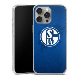 DeinDesign iPhone 16 Pro Max Handy Silikon H&uuml;lle Case transparent Handyh&uuml;lle Official Licensed Product Fc Schalke 04 Schalke 04 Silikon Case