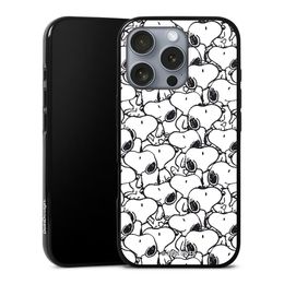 DeinDesign iPhone 16 Pro Handy Silikon H&uuml;lle Case schwarz Handyh&uuml;lle Peanuts Snoopy Muster