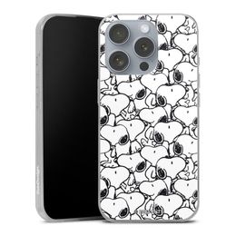 DeinDesign iPhone 16 Pro Handy Slim Case Silikon Handyh&uuml;lle transparent H&uuml;lle extra d&uuml;nn Peanuts Snoopy Muster Silikon Slim Case