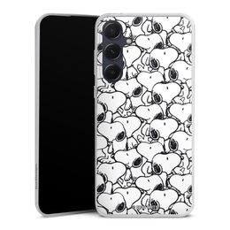 DeinDesign Galaxy A55 5G Handy Slim Case Silikon Handyh&uuml;lle transparent H&uuml;lle extra d&uuml;nn Peanuts Snoopy Muster Silikon Slim Case