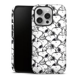 DeinDesign iPhone 16 Pro Handy Panzer Handyh&uuml;lle robuste Outdoor H&uuml;lle Schutzh&uuml;lle gl&auml;nzend Peanuts Snoopy Muster Tough Case