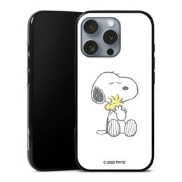 DeinDesign iPhone 16 Pro Handy Silikon H&uuml;lle Case schwarz Handyh&uuml;lle Snoopy Love Peanuts