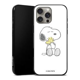 DeinDesign iPhone 16 Pro Max Handy Silikon H&uuml;lle Case schwarz Handyh&uuml;lle Snoopy Love Peanuts