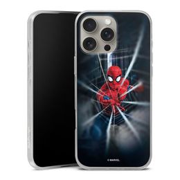DeinDesign iPhone 16 Pro Max Handy Silikon H&uuml;lle Case transparent Handyh&uuml;lle Kinofilm Marvel Spiderman Silikon Case