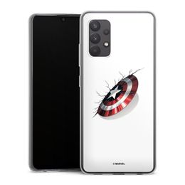 DeinDesign Galaxy A32 4G Handy Silikon H&uuml;lle Case transparent Handyh&uuml;lle Captain America Official Licensed Product Marvel Silikon Case