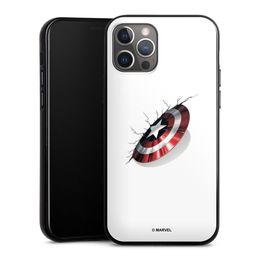 DeinDesign iPhone 12 Pro Handy Silikon H&uuml;lle Case schwarz Handyh&uuml;lle Captain America Official Licensed Product Marvel