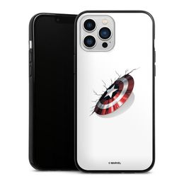 DeinDesign iPhone 13 Pro Max Handy Silikon H&uuml;lle Case schwarz Handyh&uuml;lle Captain America Official Licensed Product Marvel