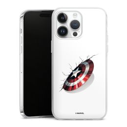 DeinDesign iPhone 14 Pro Max Handy Silikon H&uuml;lle Case transparent Handyh&uuml;lle Captain America Official Licensed Product Marvel Silikon Case