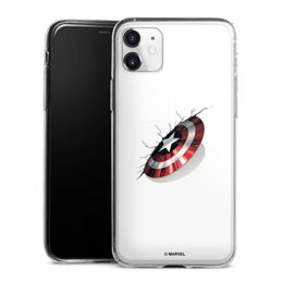 DeinDesign iPhone 11 Handy Slim Case Silikon Handyh&uuml;lle transparent H&uuml;lle extra d&uuml;nn Captain America Marvel Official Licensed Product Silikon Slim Case