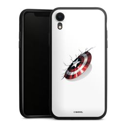 DeinDesign iPhone Xr Handy Premium Silikon H&uuml;lle Handyh&uuml;lle schwarz Case Captain America Official Licensed Product Marvel Silikon Premium Case