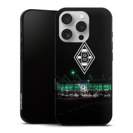 DeinDesign iPhone 16 Pro Handy Slim Case extra d&uuml;nn Silikon Handyh&uuml;lle schwarz H&uuml;lle Borussia M&ouml;nchengladbach Official Licensed Product Stadium Silikon Slim Case