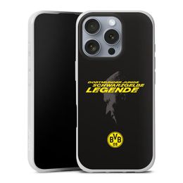 DeinDesign iPhone 16 Pro Handy Silikon H&uuml;lle Case wei&szlig; Handyh&uuml;lle Borussia Dortmund Bvb Marco Reus Silikon Case
