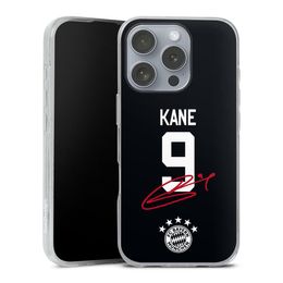 DeinDesign iPhone 16 Pro Handy Silikon H&uuml;lle Case transparent Handyh&uuml;lle Fc Bayern M&uuml;nchen Harry Kane Jersey Silikon Case