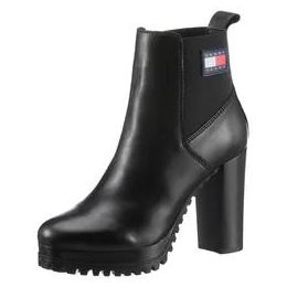 High-Heel-Stiefelette Tommy Jeans "TJW NEW ESS HIGH HEEL BOOT" Gr. 38, schwarz Damen Schuhe Blockabsatz, Partymode, Ankleboots in schmaler Form