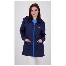 Regenmantel DEPROC ACTIVE "ROBSON LONG WOMEN" Gr. 50 (XL), blau (navy) Damen Mäntel auch in Großen Größen erhältlich