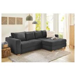 Jockenhöfer Ecksofa JOCKENHÖFER GRUPPE "Kampen L-Form" Sofas Gr. B/T: 288cm x 130cm, Cord, Ottomane beidseitig montierbar, grau Bettfunktion, Federkern, Bettkasten, Ottomane links oder rechts Bestseller