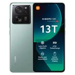 Xiaomi Smartphone "13T mit 8GB RAM + 256GB internem Speicher" Mobiltelefone 16,94 cm (6,67 Zoll) 144 Hz CrystalRes AMOLED Display Gr. 256 GB, grün (hellgrün)