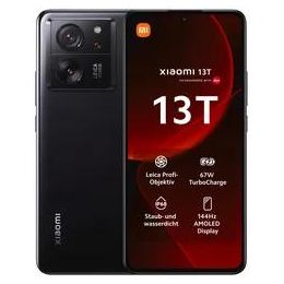 Xiaomi Smartphone "13T mit 8GB RAM + 256GB internem Speicher" Mobiltelefone 16,94 cm (6,67 Zoll) 144 Hz CrystalRes AMOLED Display Gr. 256 GB, schwarz