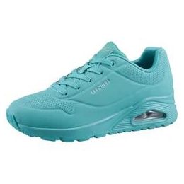 Wedgesneaker Skechers "Uno - Stand on Air" Gr. 35, blau (türkis) Damen Schuhe Modernsneaker Sneaker low mit feiner Perforation, Freizeitschuh, Halbschuh, Schnürschuh