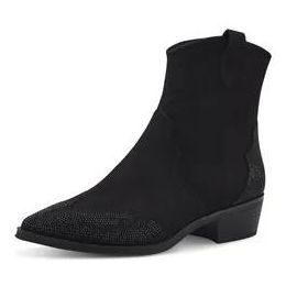 Westernstiefelette Marco Tozzi Gr. 36, schwarz Damen Schuhe Cowboyboots Cowboy-Stiefelette Stiefelette Blockabsatz, Cowboy Stiefelette, Boots, funkelnde Glitzersteinchen