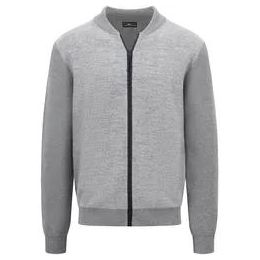 Strickjacke Fynch-Hatton Gr. XXXL, grau (steel) Herren Strickjacken mit Reißverschluss