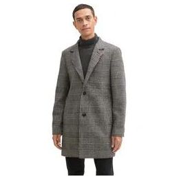 Kurzmantel Tom Tailor Gr. M, schwarz-weiß (ecru black houndstooth) Herren Mäntel mit Knöpfen am Ärmelabschluss