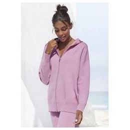 Strickjacke ELBSAND "- Loungejacke" Gr. 36/38, rosa Damen Strickjacken aus hochwertigen Strick und eingestricktem Logo, Loungewear