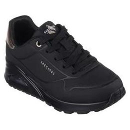 Sneaker Skechers "ESS - STREET GIRLS" Gr. 32, schwarz (schwarz-uni) Kinder Schuhe mit gepolstertem Schaftrand, Freizeitschuh, Halbschuh, Schnürschuh