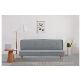 Schlafsofa Inosign "ARBON,183cm, klappbarer 3-Sitzer mit verstellbarer Rückenlehne und" Sofas Gr. B/H/T: 183cm x 41cm x 87,5cm, Webstoff, grau Bettfunktion