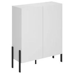 Kommode Inosign "Jukon, Breite 110 cm, moderne grifflose Hochschrank, 2Türen" Sideboards Gr. B/H/T: 110 cm x 135 cm x 40 cm, weiss matt, weiß (weiß matt) Highboard mit viel Stauraum, push-to-open-Funktion