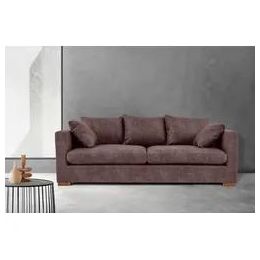 Guido Maria Kretschmer Home & Living 2,5-Sitzer GUIDO MARIA KRETSCHMER HOME & LIVING "Arles" Sofas Gr. B/H/T: 220cm x 80cm x 113cm, Luxus-Microfaser, braun (dunkelbraun) extra tiefe Sitzfläche, in diversen Stoffqualitäten