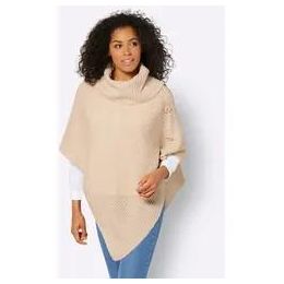 Poncho Casual Looks Gr. 2, beige (elfenbein, ecru, meliert), Damen, 100% Polyacryl, meliert, Jacken