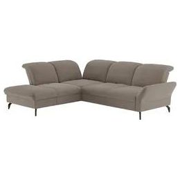 Sit & More Ecksofa SIT & MORE "Leandro L-Form" Sofas Gr. B/H/T: 288cm x 88cm x 242cm, Luxus-Microfaser Euphoria, Ottomane links, mit Sitztiefenverstellung-mit Kopfteilverstellung-mit Armlehnfunktion-ohne Bettfunktion-ohne Stauraum, grau (elephant) Wahlweise mit Bett-, Kopfteil - und Armlehnfunktion, sowie Stauraum