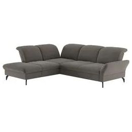 Sit & More Ecksofa SIT & MORE "Leandro L-Form" Sofas Gr. B/H/T: 288cm x 88cm x 242cm, Luxus-Microfaser Euphoria, Ottomane links, mit Sitztiefenverstellung-mit Kopfteilverstellung-mit Armlehnfunktion-ohne Bettfunktion-ohne Stauraum, braun (schlamm) Wahlweise mit Bett-, Kopfteil - und Armlehnfunktion, sowie Stauraum