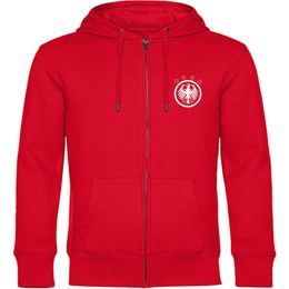 multifanshop Kapuzen Sweatshirt Jacke - Deutschland - Adler Retro - Druck wei&szlig; - Sweat