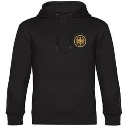 multifanshop Kapuzen Sweatshirt - Deutschland - Adler Retro Gold - Druck gold metallic - Hoodie