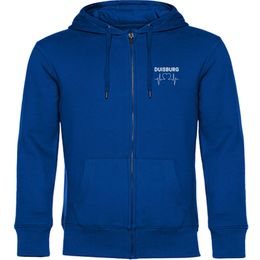 multifanshop Kapuzen Sweatshirt Jacke - Duisburg - Herzschlag - Druck wei&szlig; - Sweat
