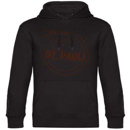 multifanshop Kapuzen Sweatshirt - St. Pauli - Meine Fankurve - Druck braun - Hoodie