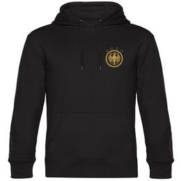 multifanshop Kapuzen Sweatshirt - Deutschland - Adler Retro Gold - Druck gold metallic - Hoodie