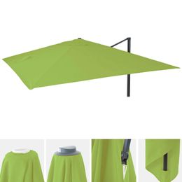 Ersatz-Bezug f&uuml;r Luxus-Ampelschirm MCW-A96, Sonnenschirmbezug Ersatzbezug, 3x3m (&Oslash;4,24m) Polyester 2,7kg ~ hellgr&uuml;n