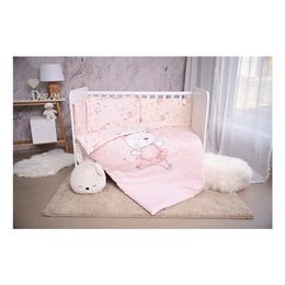 Lorelli Babybettw&auml;sche Set Smile 6-teilig Decke 140x95 Kissen 43x35 Bett 120x60 rosa