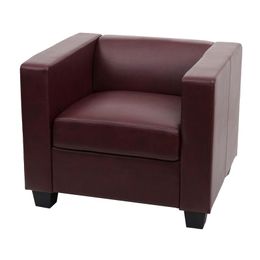 MCW Sessel Loungesessel Lille ~ Kunstleder, rot-braun