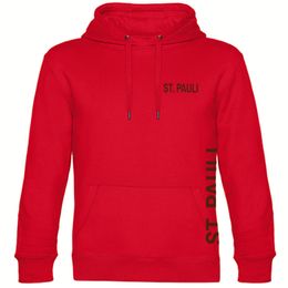 multifanshop Kapuzen Sweatshirt - St. Pauli - Brust & Seite - Druck braun - Hoodie