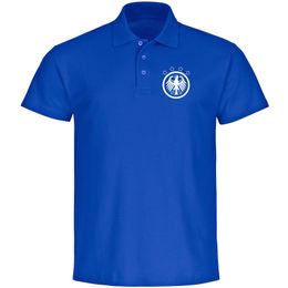 multifanshop® Poloshirt - Deutschland - Adler Retro - Druck weiß