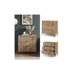 VICCO Kommode Eliza Viking Oak 80 x 81,2 cm mit 3 Schubladen