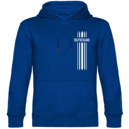 multifanshop Kapuzen Sweatshirt - Deutschland - Streifen - Druck wei&szlig; - Hoodie